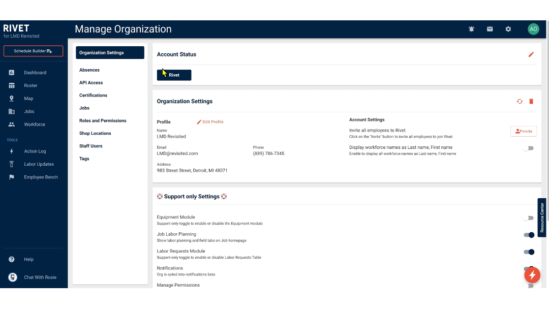 Manage Org: Custom Absence Types